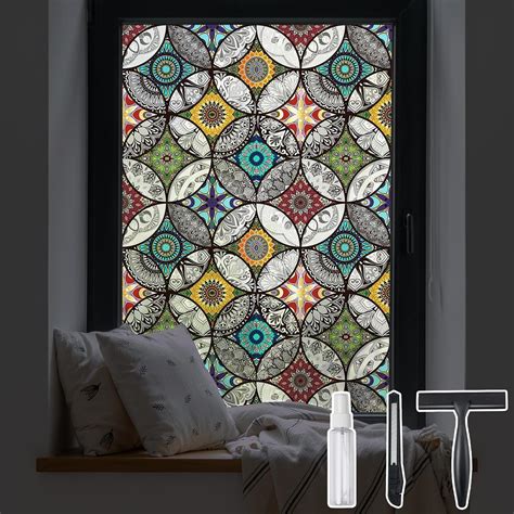 Dktie Boho Chic Window Privacy Film With Installation Tools Soften Light Reduce Uv Rays