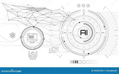Artificial Intelligence With Digital Data Analysis And Machine Learning Stock Vector