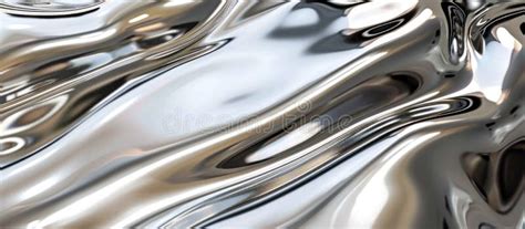 A Stylish Background Featuring Surreal Liquid Metal Waves With Dynamic Flow And Futuristic