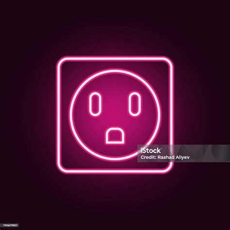 전기 콘센트 아이콘입니다 네온 스타일 아이콘에 웹의 요소입니다 웹사이트 웹 디자인 모바일 앱 정보 그래픽에 대 한 간단한 아이콘
