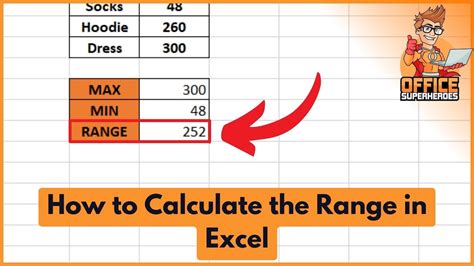 How to Calculate the Range in Excel (Step-by-Step) - YouTube