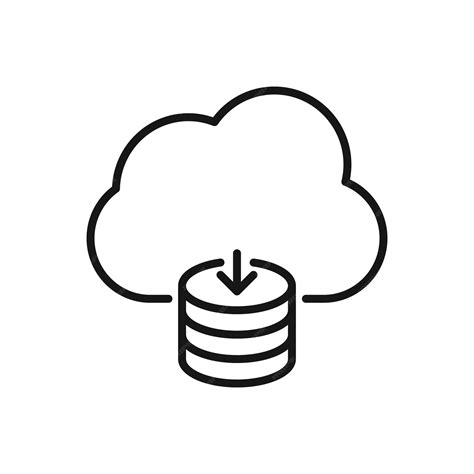 Premium Vector Editable Icon Of Cloud Computing Download To Server Vector Illustration