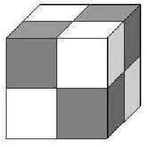 a three dimensional input space for the parity problem light regions