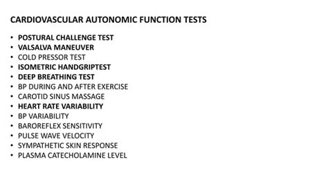 Assessment Of Autonomic Function Test Pptx Heart And Cardiovascular Diseases Diseases And