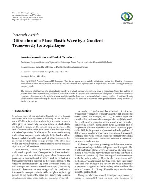 Pdf Diffraction Of A Plane Elastic Wave By A Gradient Transversely