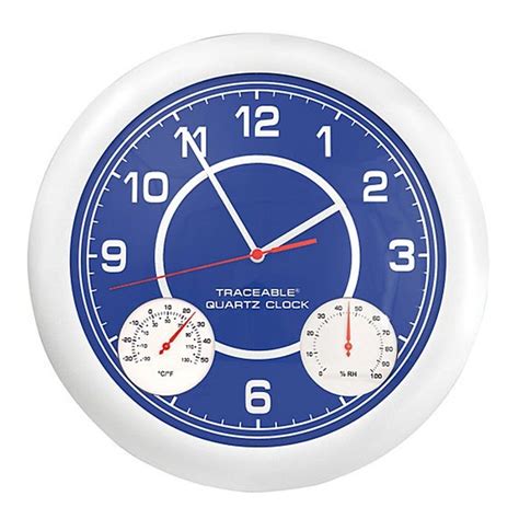 Traceable Wd 08610 15 Time Temp Humidity Analog Wall Clock Nist