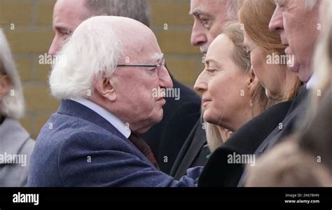 Irish President Michael D Higgins Hugs Tracey Oflaherty The Widow Of