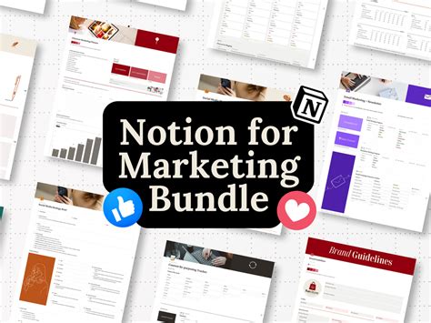 Notion Templates For Marketing Bundle Email Newsletter Pinterest Social Media Link In Bio