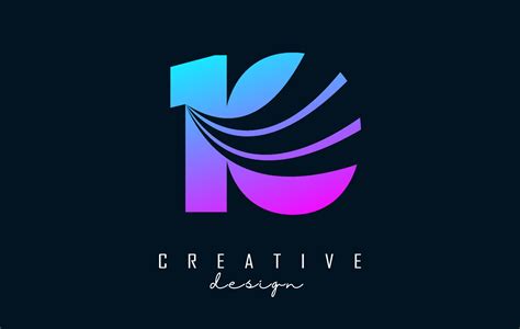 Colorful Creative Number 10 Logo With Leading Lines And Road Concept