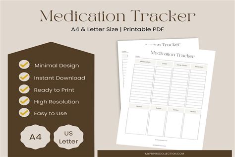 Medication Tracker Planner Printable Graphic By Myprintscollection