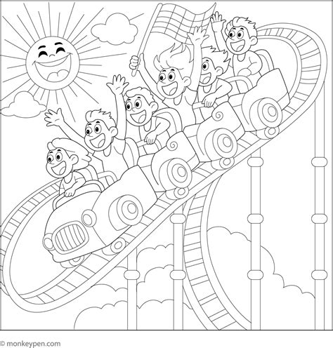 Roller Coaster Coloring Pages Printable 2025