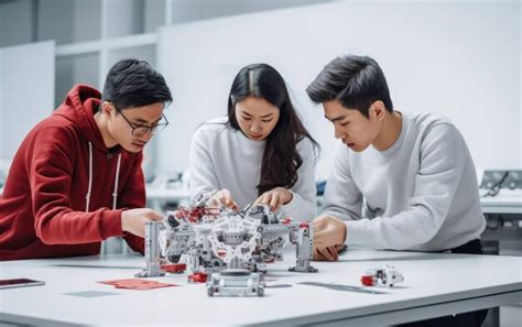 Working On Robotics Engineering Students Premium AI Generated Image