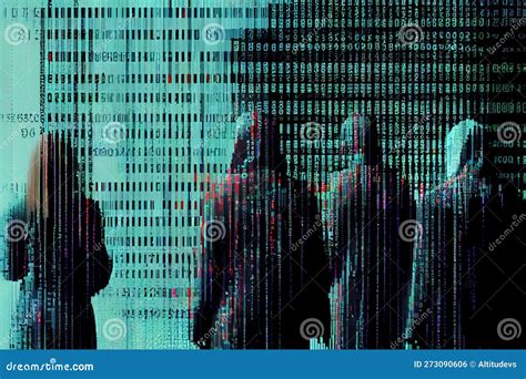 A Glitch In The Matrix With Digital Code And Binary Patterns Stock