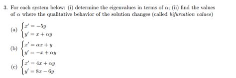 Solved 3 For Each System Below I Determine The
