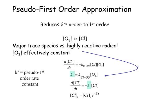 Ppt Iv Kinetics Introduction Pseudo First Order Approx Steady
