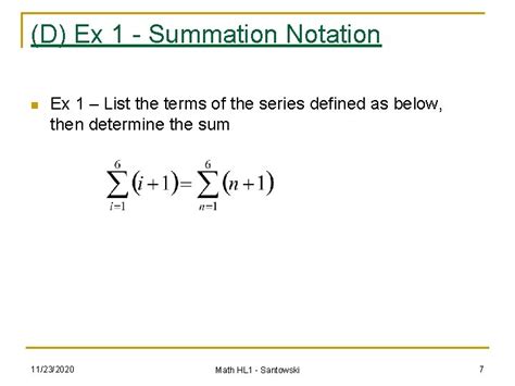 Lesson Summation Notation Infinite Geometric Series Math