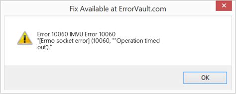 How To Fix Error 10060 Imvu Error 10060 Errno Socket Error 10060 Operation Timed Out