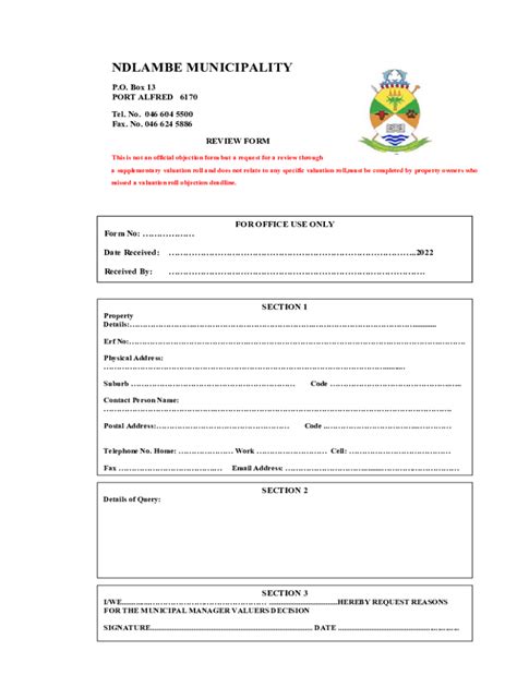 Fillable Online Ndlambe Gov Ndlambe Review Form Fax Email Print Pdffiller