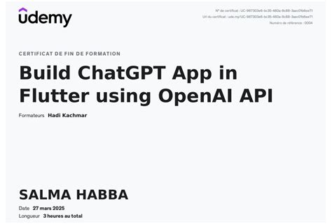 Udemy Certification Flutter Openai Chatgpt Mobiledevelopment