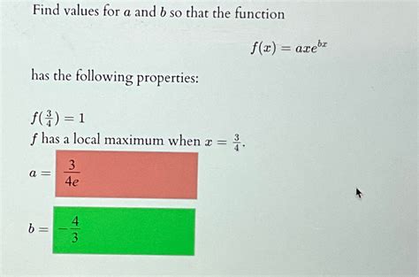 solved find values for a and b ﻿so that the