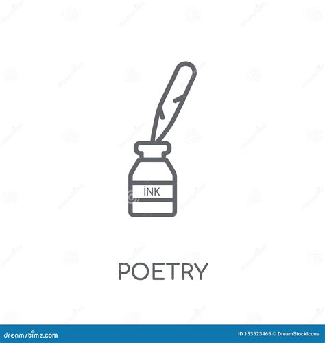 Poetry Linear Icon Modern Outline Poetry Logo Concept On White Stock