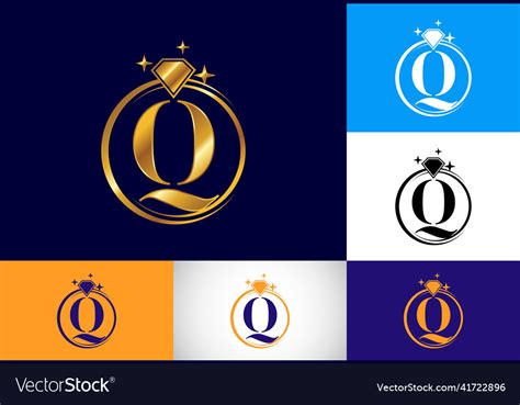 Initial Q Monogram Letter Alphabet In A Circle Vector Image