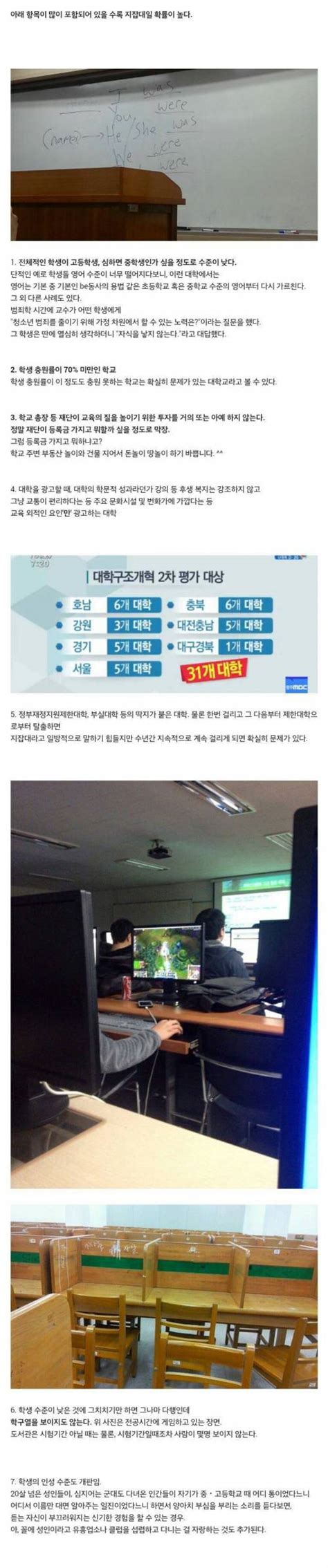 고3들이 피해야 하는 대학