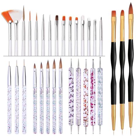 Professional Nail Art Brush Set 31 Piece Dotting Tools Liner Brushes