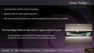 Quick Introduction To Linux Operating System PPT