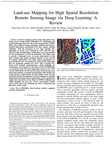 Pdf Land Use Mapping For High Spatial Resolution Remote Sensing Image