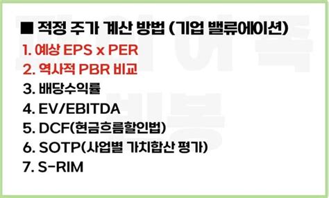 적정 주가 계산 방법 1 Per Pbr Feat Lx세미콘 삼성전자