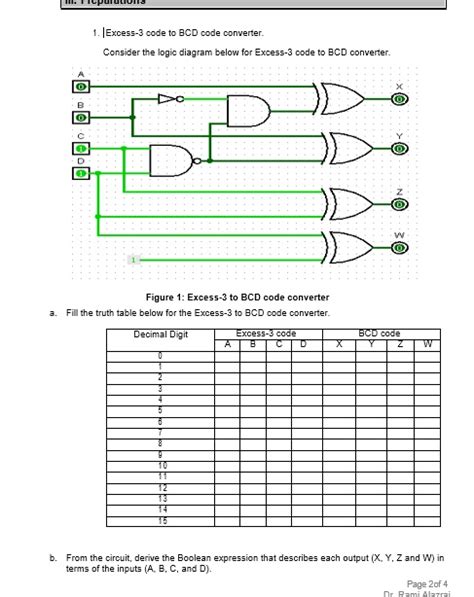 SOLVED Excess Code To BCD Code Converter Consider The Logic Diagram Below For An Excess