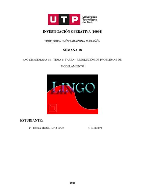 Ac S18 Semana 18 Tema 1 Tarea Resolución De Problemas De