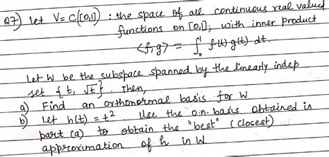 Solved Let V C The Space Of All Continuous Real Chegg