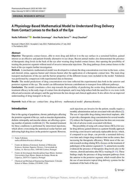 Pdf A Physiology Based Mathematical Model To Understand Drug Delivery