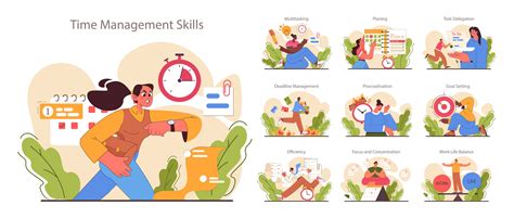 Time Management Skills Set Character With Self Discipline Planning