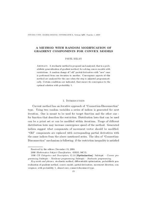 pdf a method with random modification of gradient components for