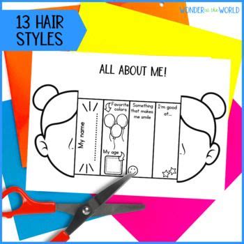 All About Me Self Portrait Style Foldable Activity Templates Back To