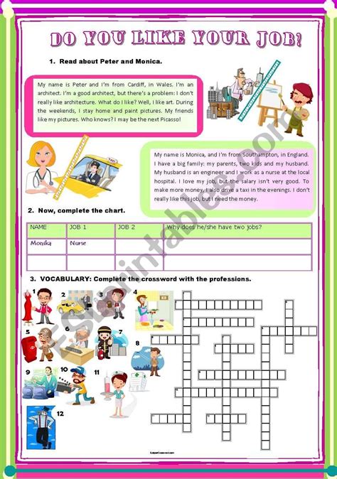Occupations Reading Comprehension Worksheets Reading Comprehension