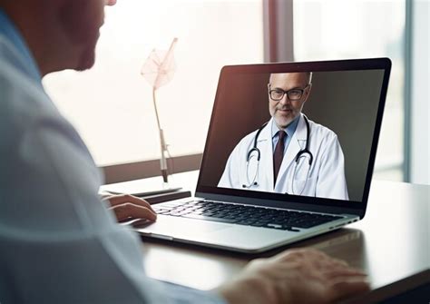 Premium Photo A Doctor Conducting A Telemedicine Consultation Using A Laptop To Connect With A