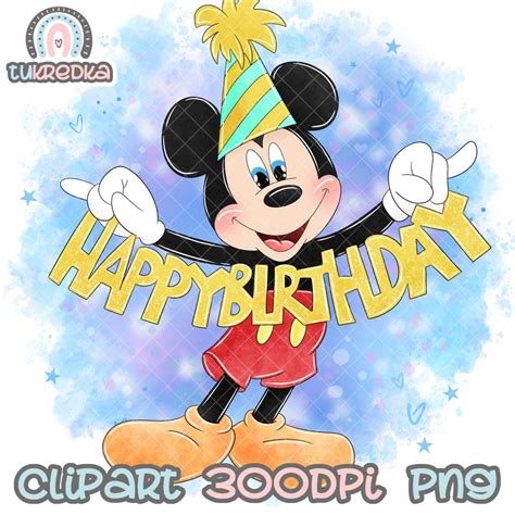 Mickey Mouse Birthday Clipart Png Clip Art Cartoon Sublimation