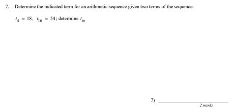 Solved 7 Determine The Indicated Term For An Arithmetic