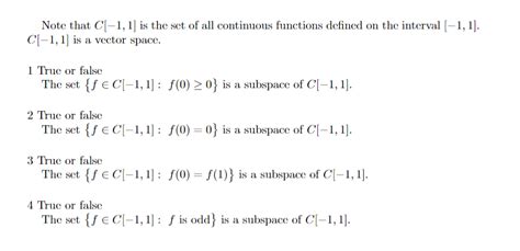 Solved Note That C −11 Is The Set Of All Continuous
