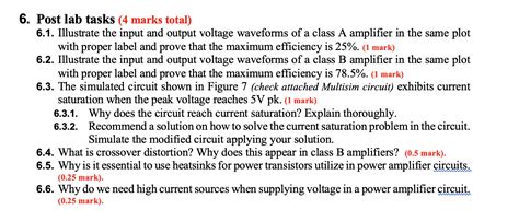 Solved Post Lab Tasks Marks Total Illustrate The Chegg
