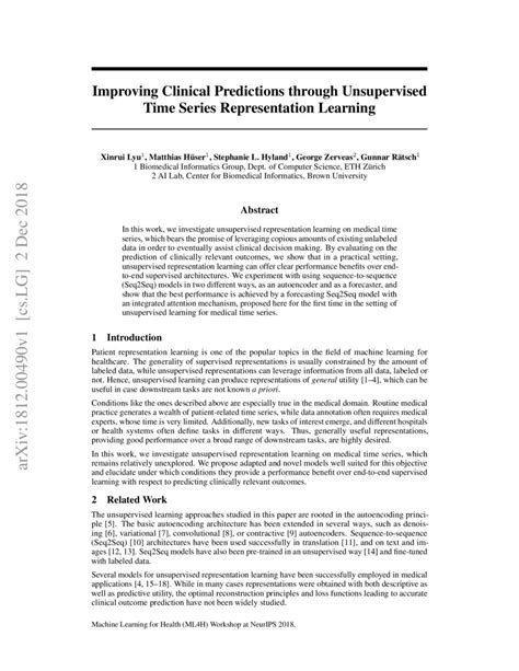 Improving Clinical Predictions Through Unsupervised Time Series