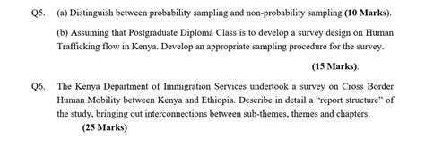 Q A Distinguish Between Probability Sampling And Chegg