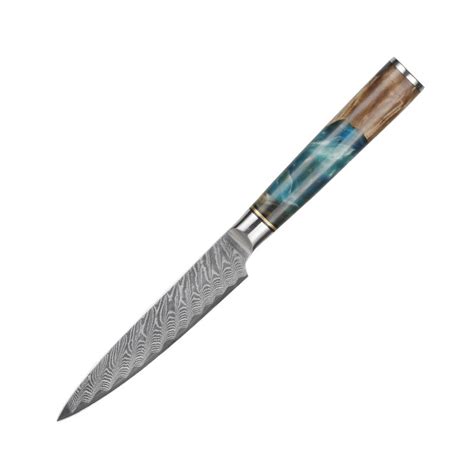 Tenshi 天使 Damascus Steel 5 Inch Utitlity Knife Galaxy Knives Tenshi 天使 Damascus Steel 5 Inch Utitlity Knife Galaxy Knives
