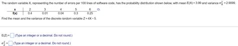 Solved The Random Variable X Representing The Number Of