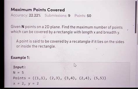 solved given n points on a 2d plane find the maximum number