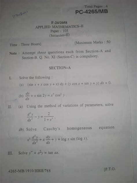 Applied Mathematics 2 Final